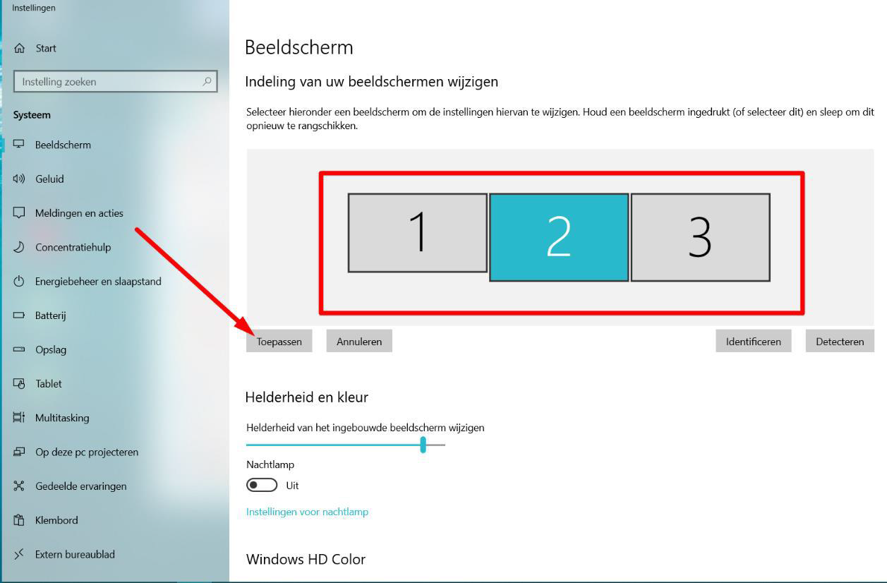 Beeldscherminstellingen aanpassen