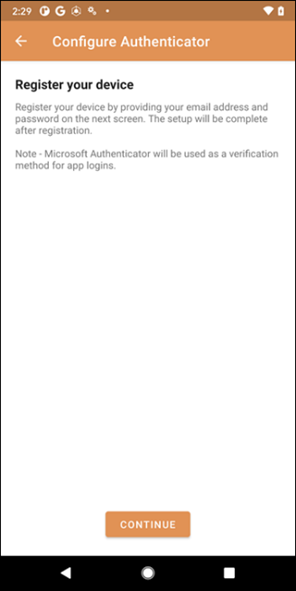 Android device registratie Microsoft Authenticator
