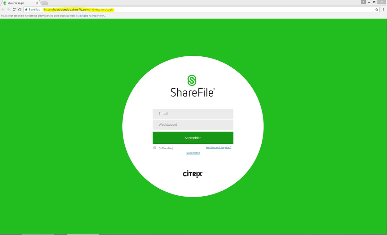 Het delen van een bestand vanuit het ShareFile portaal